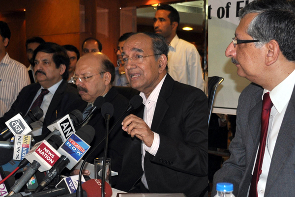 CEC VS Sampath addressing a press conference in Jammu on Thursday ...