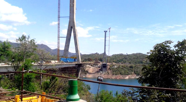 Cable stay bridge, 4th in country of its kind, being constructed over ...