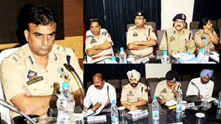 IGP Jammu Zone Danesh Rana and other officers during security review ...