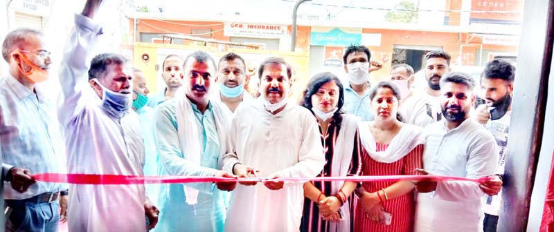 NPP chairman, Harsh Dev Singh inaugurating party office at Khour on ...