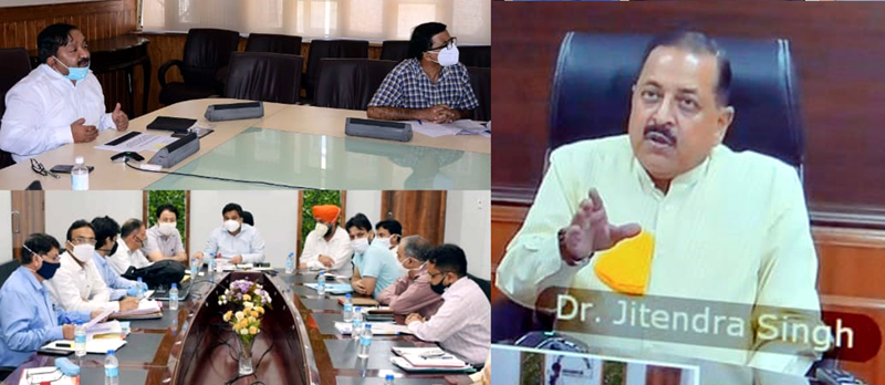 Union Minister Dr Jitendra Singh reviewing the progress of work on the ...