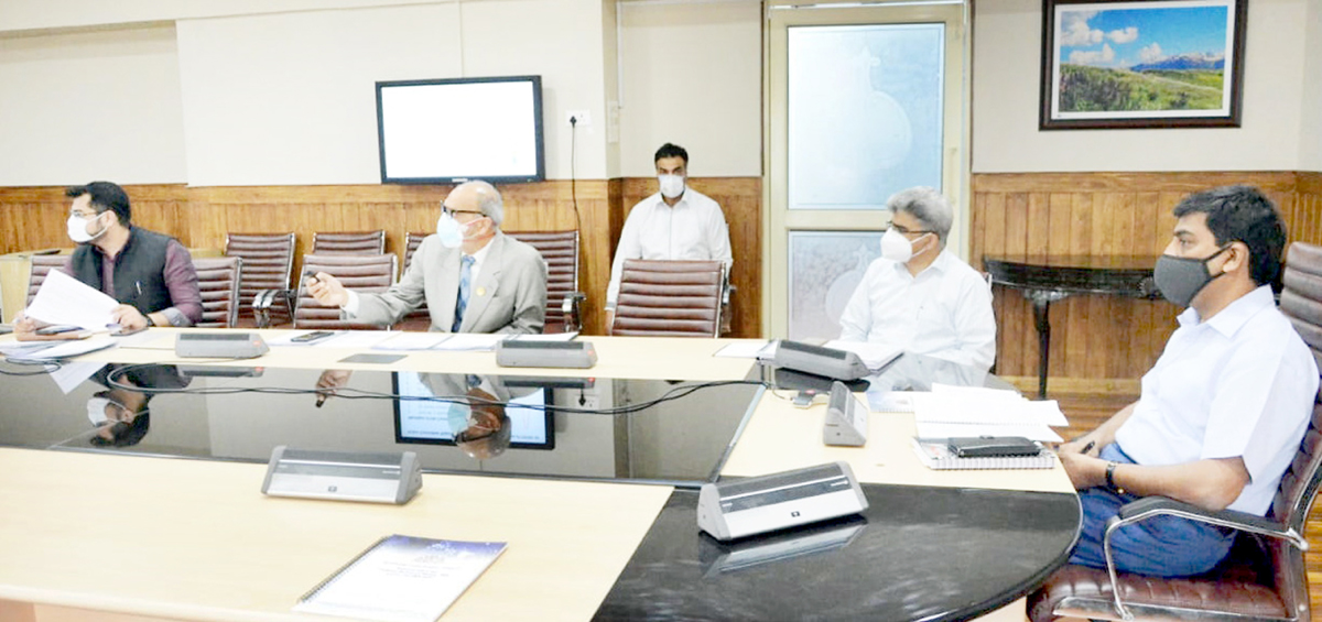 Chief Secretary Dr Arun Kumar Mehta chairing a meeting on Saturday ...
