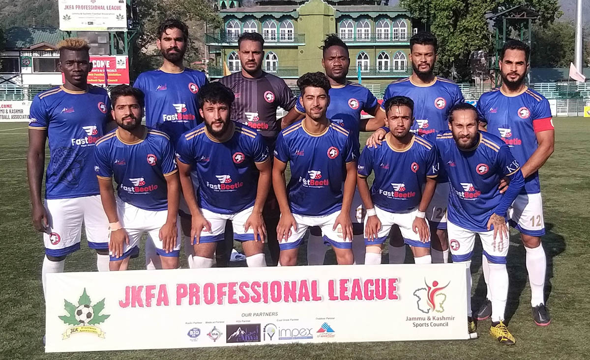 Winning team posing for a group photograph at TRC Ground Srinagar on ...