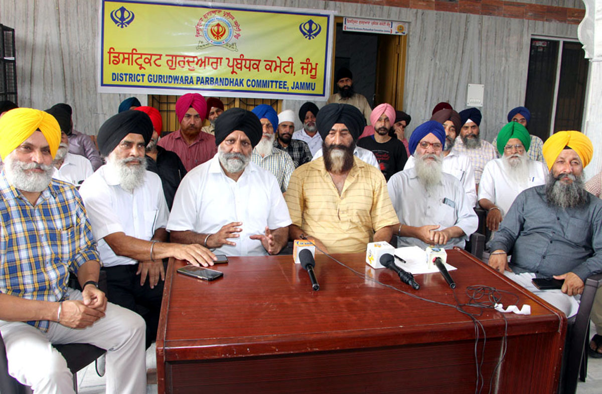 Office bearers of DGPC Jammu addressing media persons at Jammu on ...