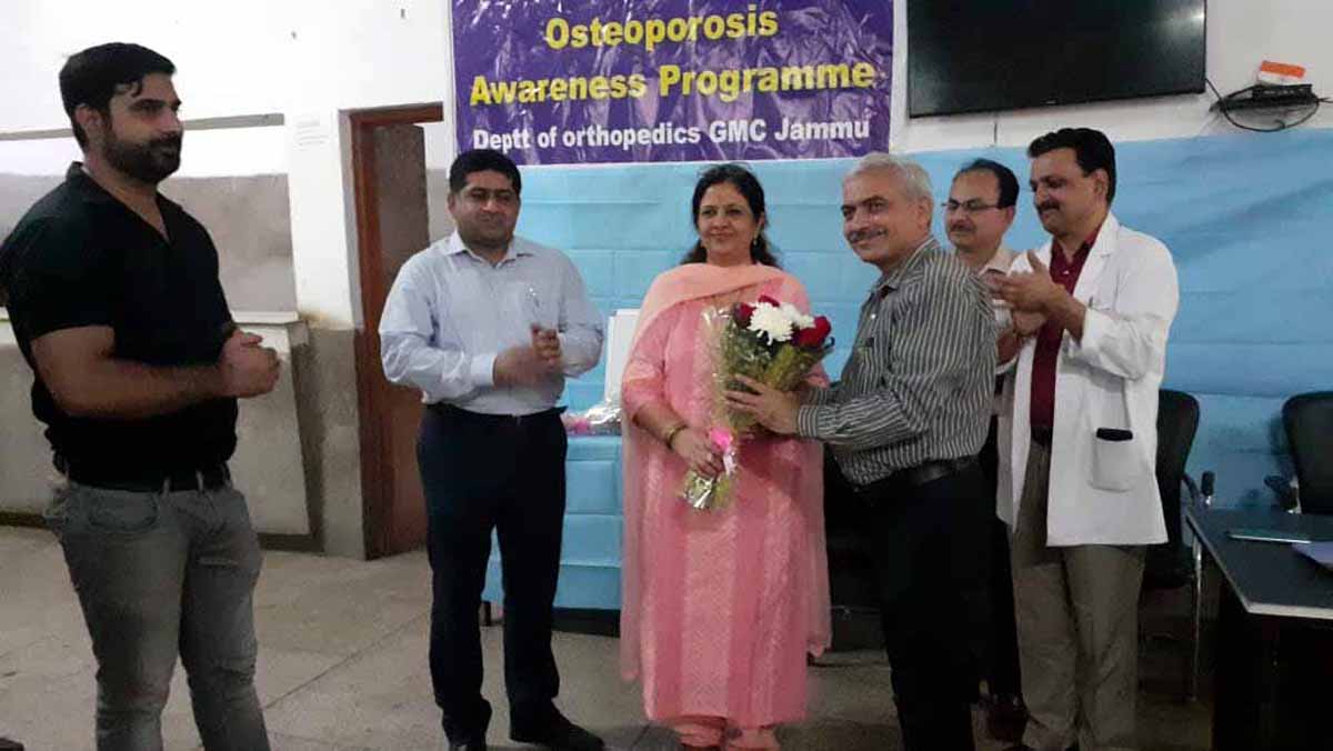 GMC-J Principal Dr Shashi Sharma during awareness programme on Tuesday ...