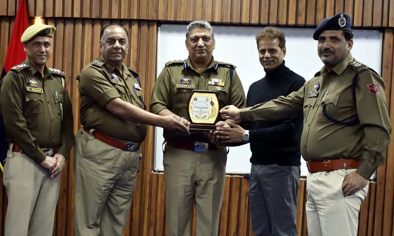 Police officers at PTTI Vijaypur greeting renowned life coach Deepak ...