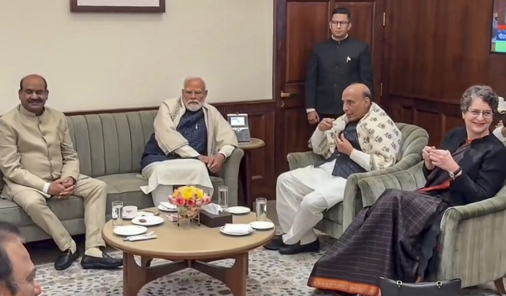 PM, Union Ministers, Priyanka Gandhi, Others Meet Speaker Birla After ...
