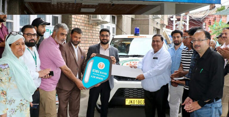 DC Srinagar hands over ambulance to CMO under CSR initiative of IDBI ...