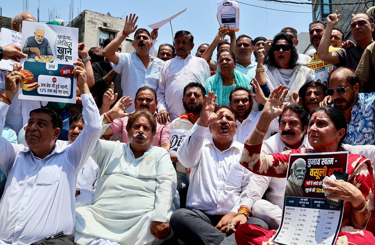 J&K Congress Protests Price Rise, Unemployment, Paper Leaks - Daily ...